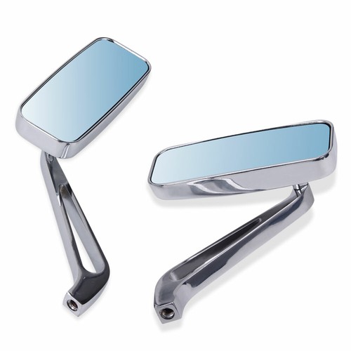 Rectangle Motorcycle Mirrors For Harley Cruiser Bobber Chopper Softail ...