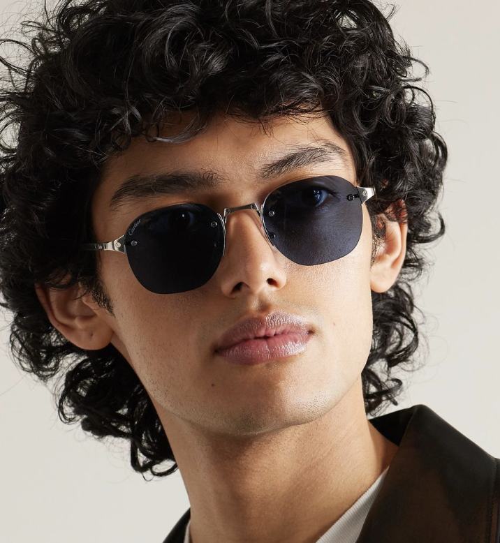 NEW Cartier CT0459S-007 Silver Silver Blue Sunglasses | eBay