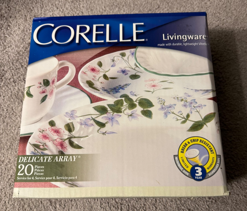 NEW 20 Piece Set Corelle Delicate Array Floral, Made In USA lightweight ...