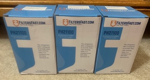 LOT OF 3 PURE H20 PH21100 REFRIGERATOR WATER FILTER BRAND NEW SEALED GE ...