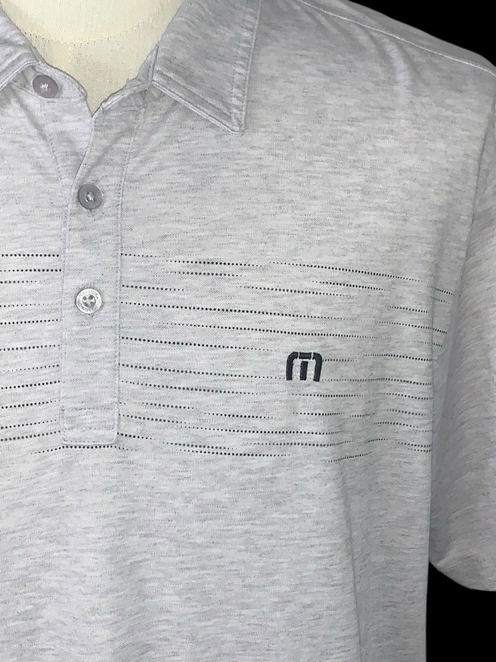 Travis Mathew Men's Heathered Gray Short Sleeve Polo Size XL Perfect ...