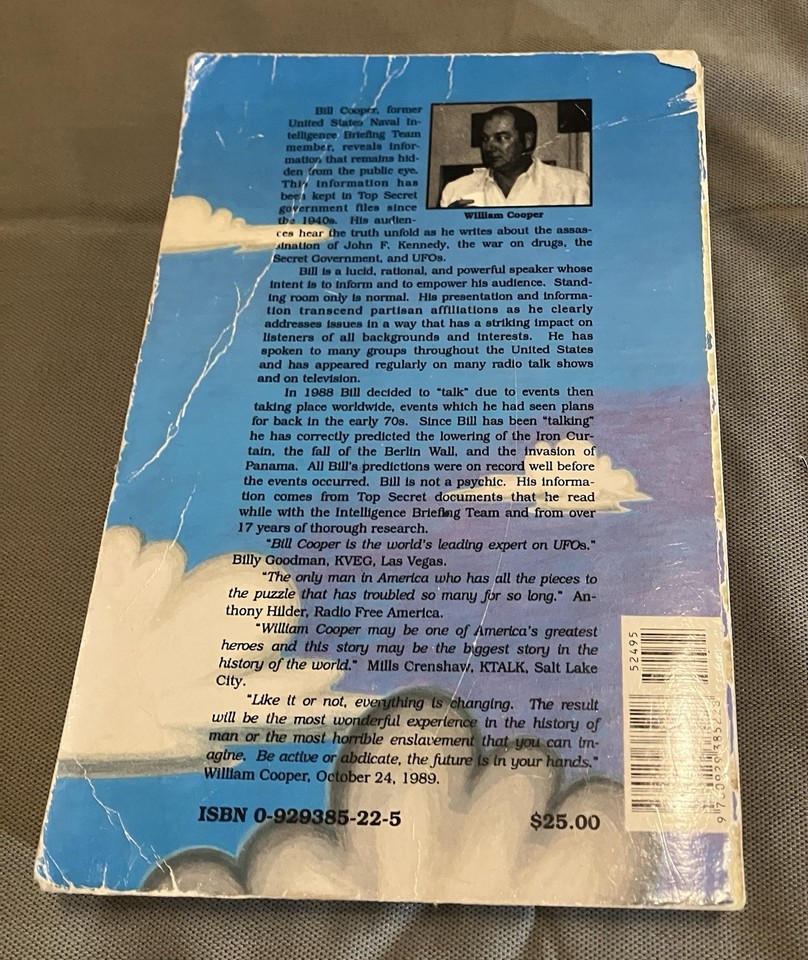 Behold a Pale Horse William Cooper 1991 UNREVISED CFR Foldout First ...