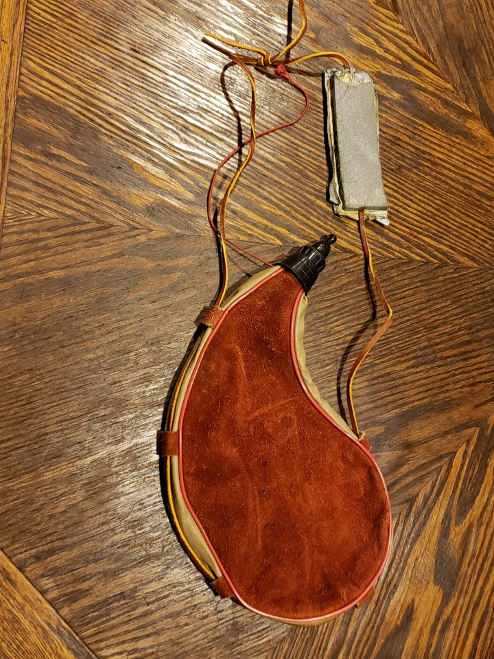 Spanish Leather Bota Bag Wine Water Canteen Flask Bladder Vintage Strap ...