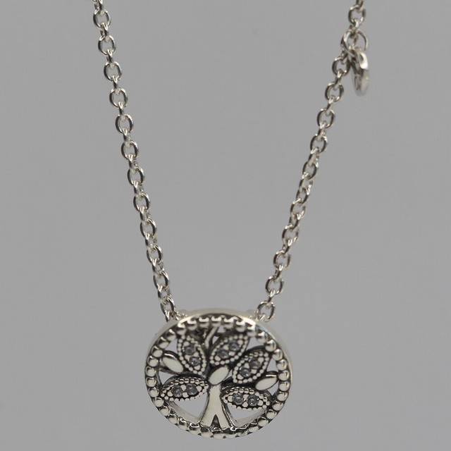 Authentic PANDORA Family Tree of Life Sterling Silver Necklace 397780cz ...
