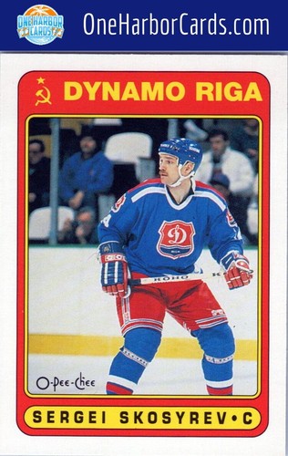 1990 O-Pee-Chee Dinamo Riga Hockey Card #496 Sergei Skosyrev | eBay