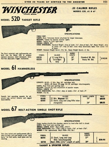 1963 Print Ad of Winchester 22cal Model 52D 61 & 67 Rifle | eBay