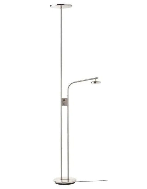 Ikea Dimmable 71 " Led Floor Uplighter/Reading Lamp - Nickel Plated ...