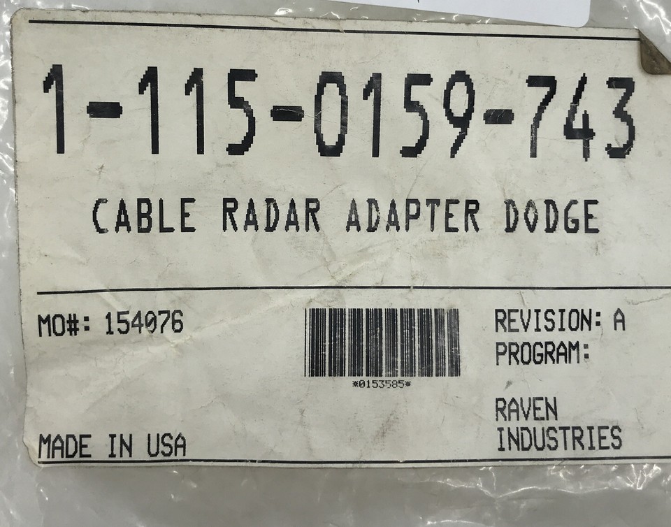 Raven Radar Adapter Cable - Dodge - 115-0159-743 | eBay