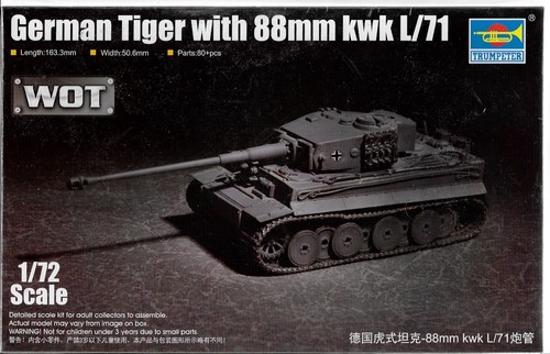 Trumpeter German Tiger with 88mm KwK L/71 in 1/72 7164 ST | eBay