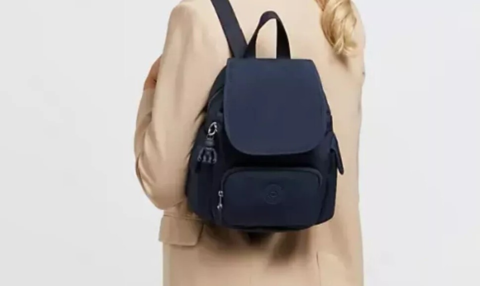 US reduced vintage brand new kipling City Pack Mini Backpack dark blue ...