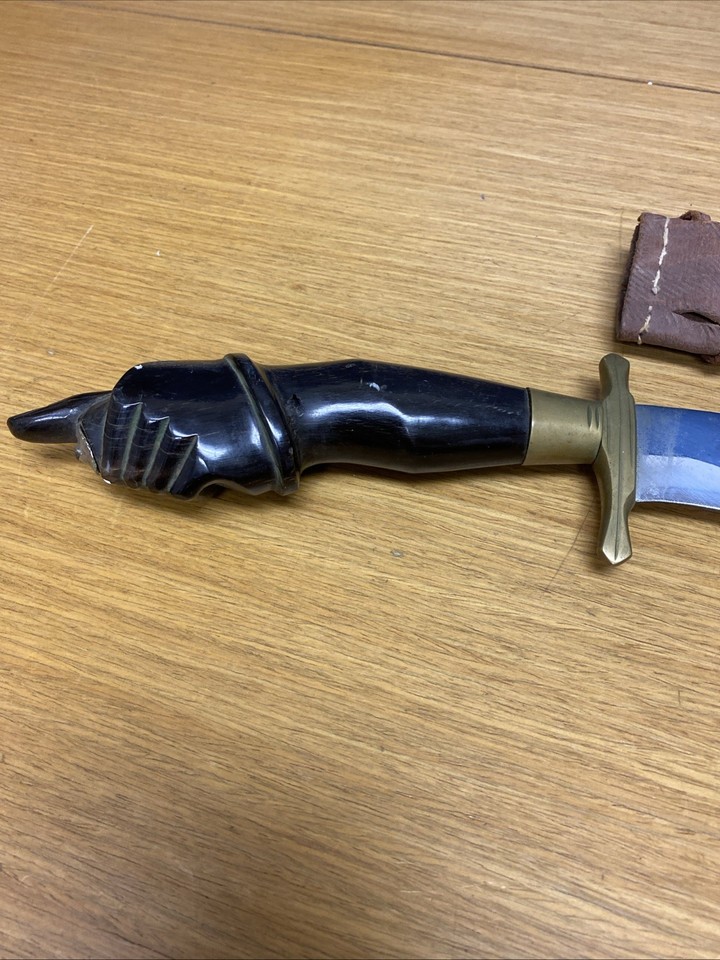 Vintage 1970's Negrito Bolo Knife Wood Carved Handle w/Leather Sheath ...