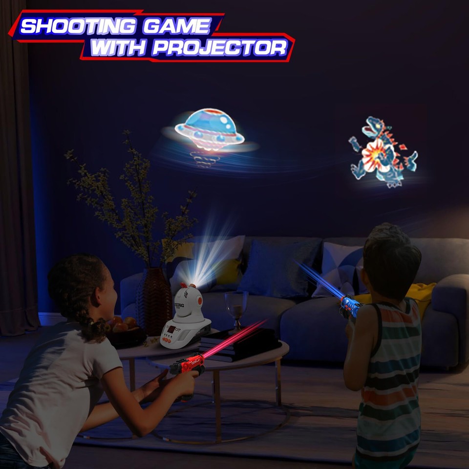 2PCS Infrared Mini Laser Tag Guns Set with Projectors Toy Gifts for ...