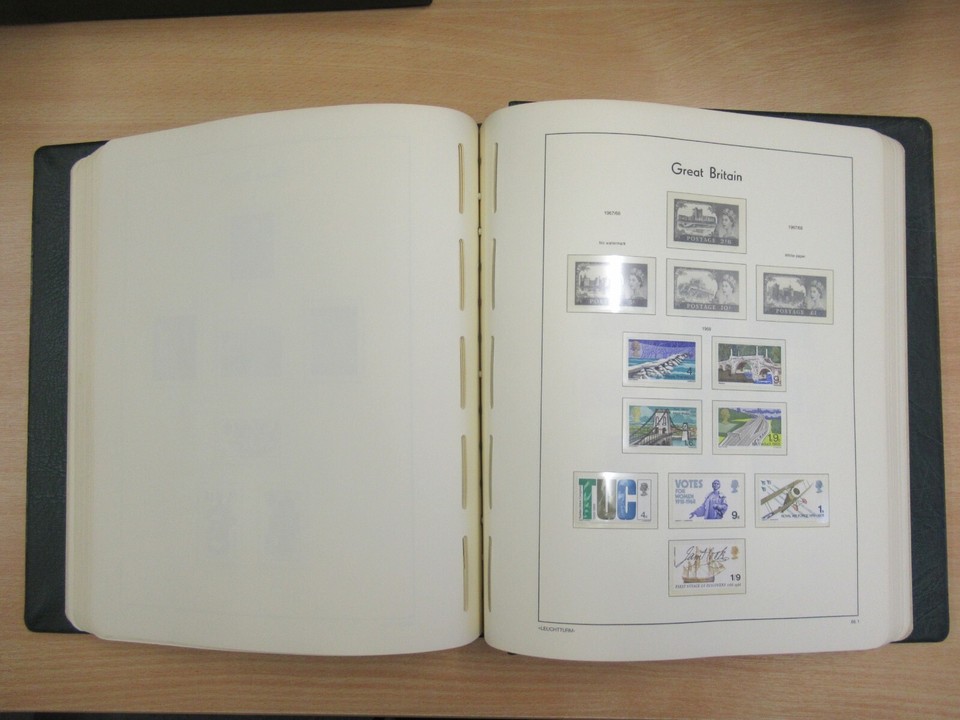 GB Great Britain Green Lighthouse luxury album binder hingeless pages ...