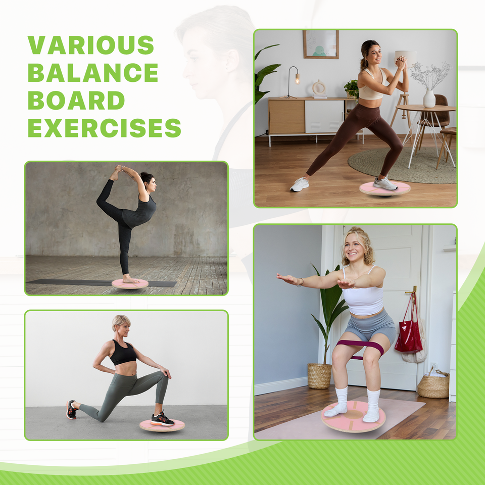 Portable Wobble Balance Board Pink Gym Balance Training Rehabilitation ...