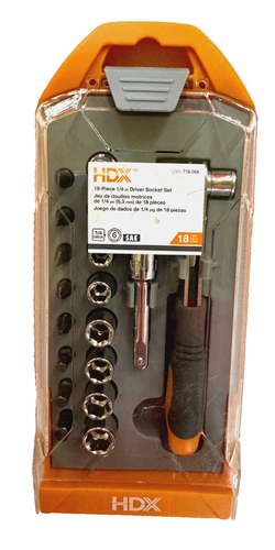 HDX 18 PC 1/4 in Driver Socket Set | eBay