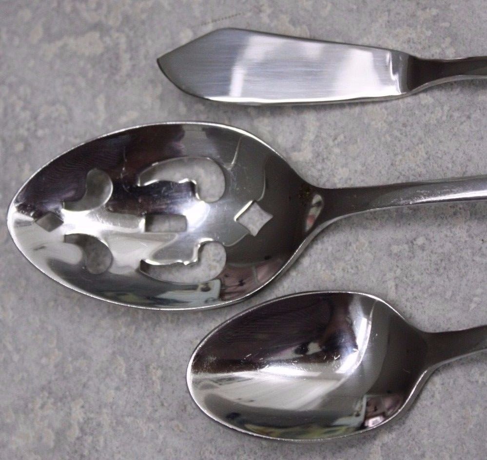 Cambridge CBS116 Stainless PIERCED SERVING SPOON, BUTTER SPREADER ...