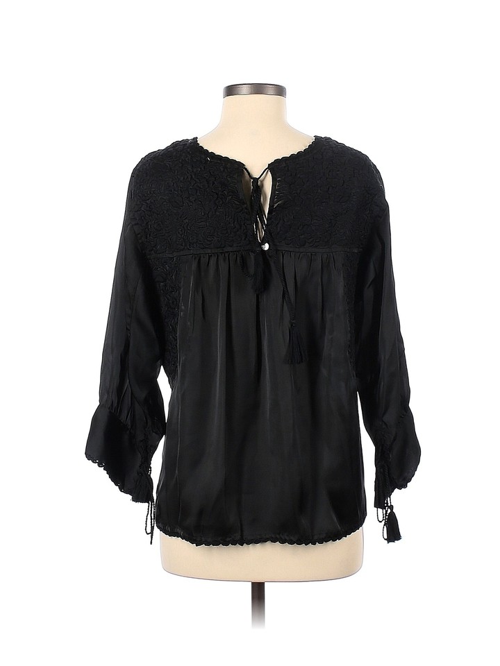 Sister Mary Women Black 3/4 Sleeve Blouse M | eBay