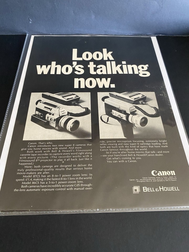 1970 Vintage Ads, Printed,Wall Art, Camera, Canon Model 86CS (1868) | eBay