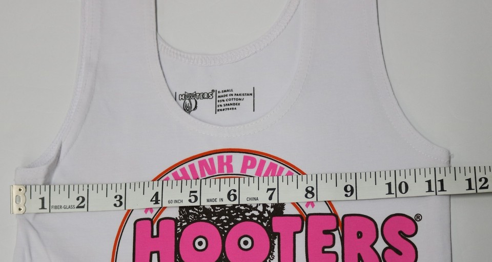 HOOTERS WAITRESS XS X-SMALL UNIFORM TANK TOP Think Pink Breast Cancer ...