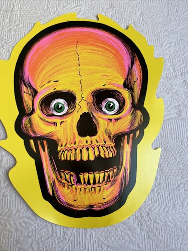 1973 Psychedelic Beistle Halloween 10" Skeleton Skull #H | eBay