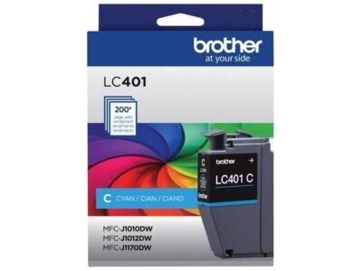 Brother LC401 Cyan Standard Yield Ink Cartridge Prints Up to 200 Pages ...