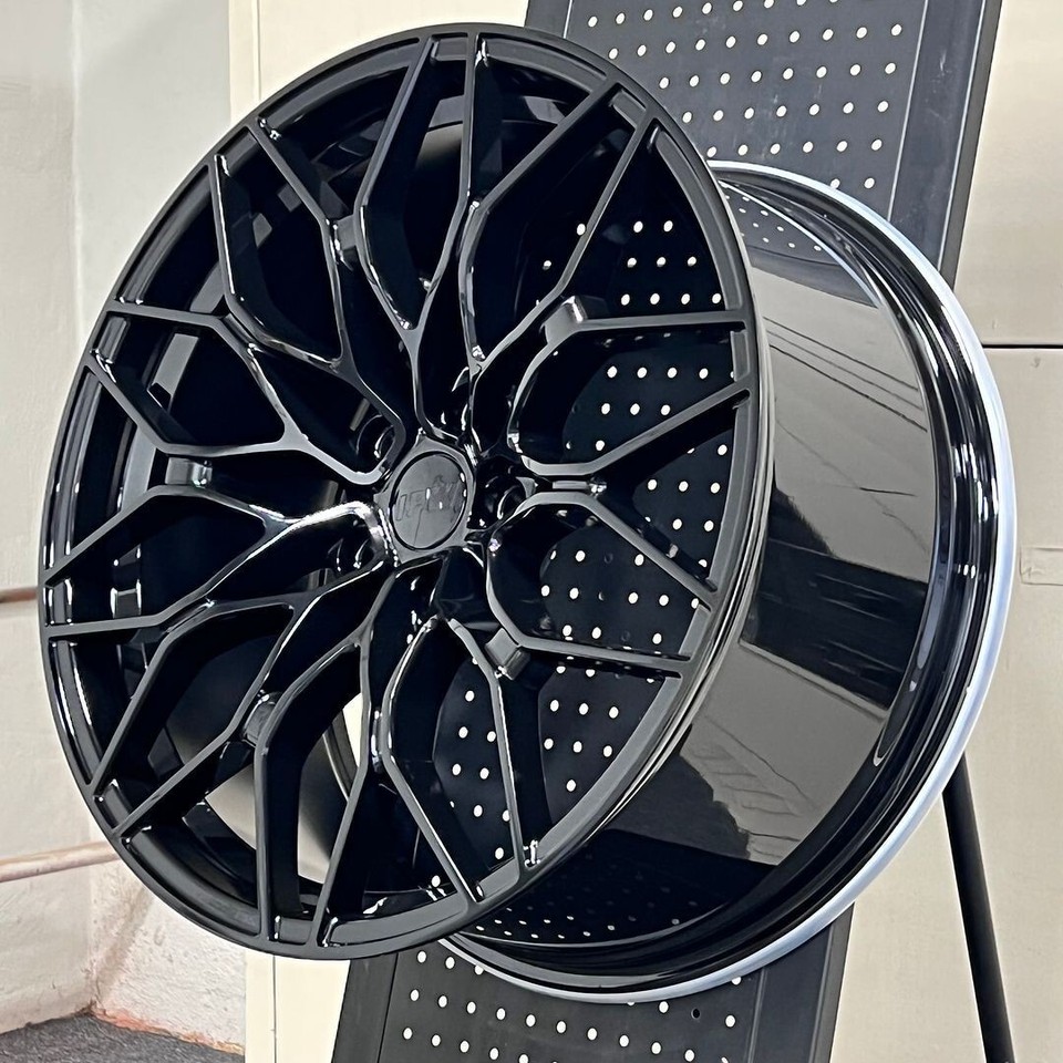 20" W719 GLOSS BLACK STAGGERED WHEELS RIMS FITS BMW 5X120 20X8.5 / 20X9 ...