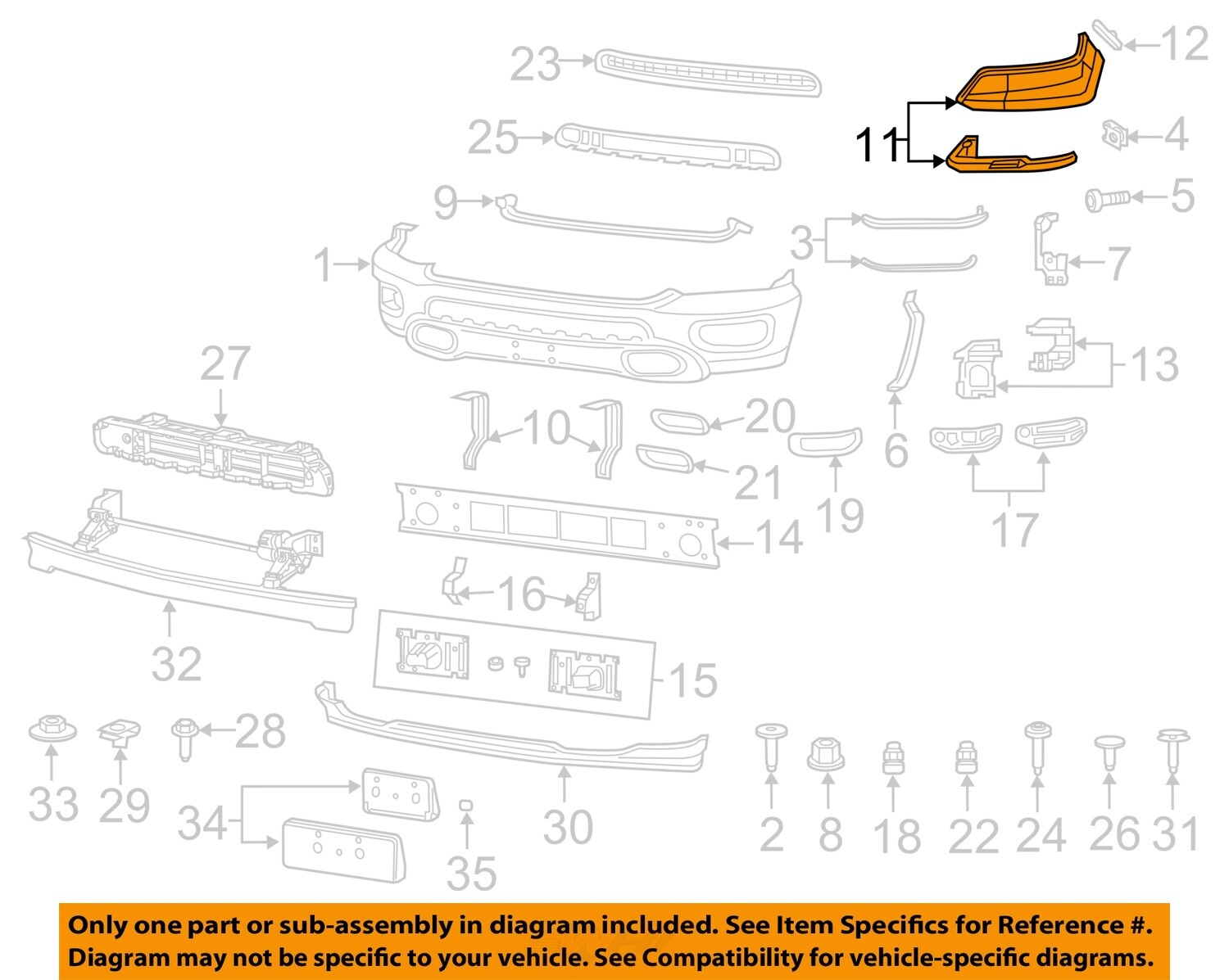 CHRYSLER OEM 19-23 1500 Front Bumper Bumper Components-Filler Panel ...