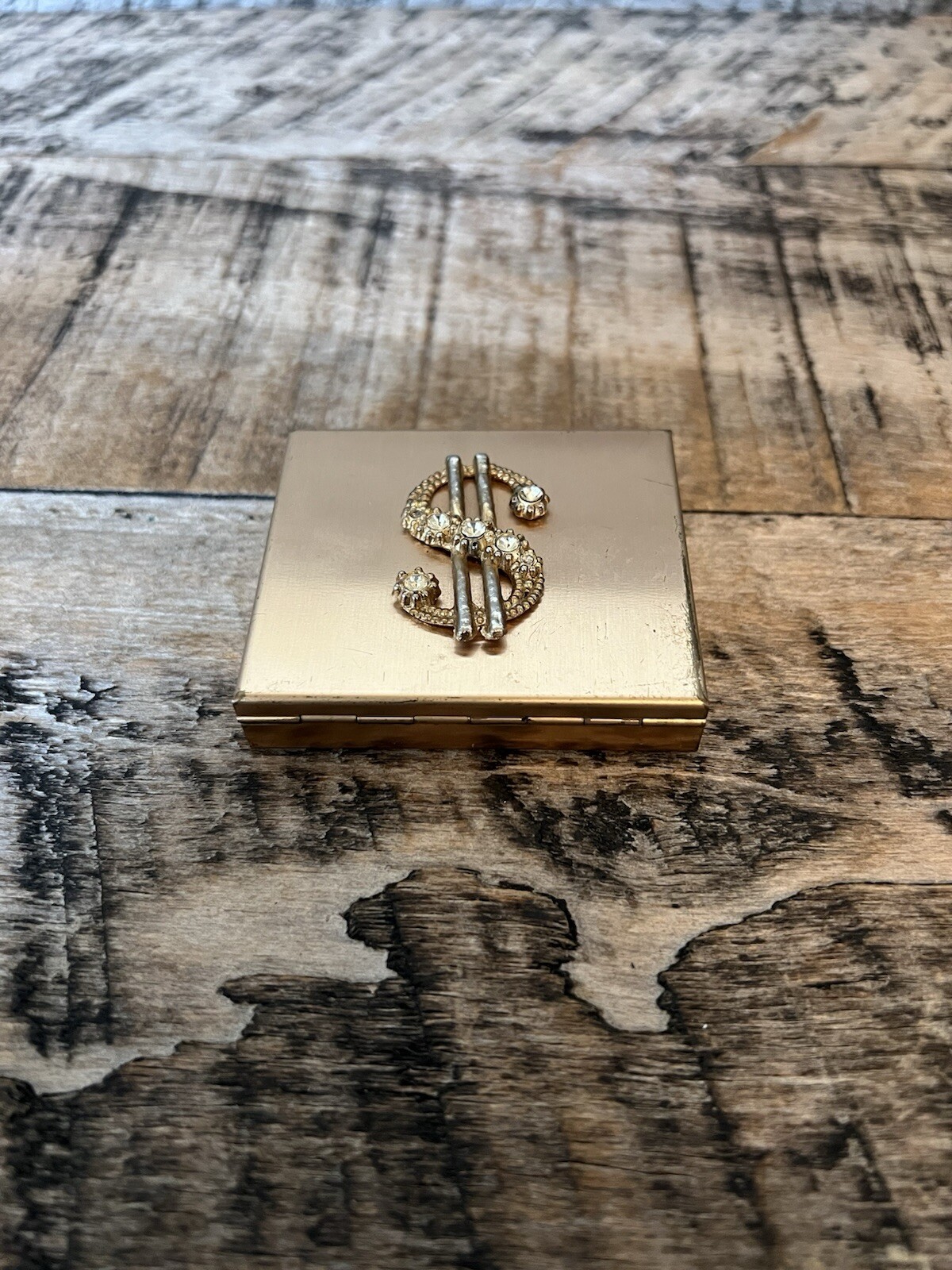 Rhinestone Petty Cash Dollar Sign Metal Change Holder… - Gem