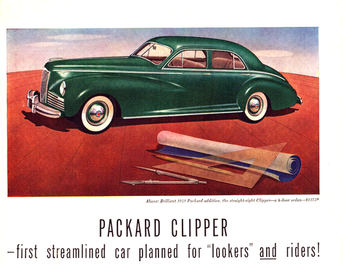 Packard Clipper Automobile Car Green Sedan Beauty Roomy Vintage Print ...