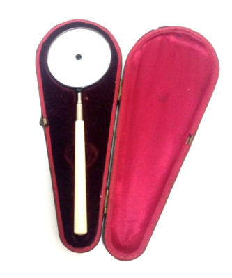 OPTOMETRY - Vintage & RARE Ophthalmic Mirror with Ivory Handle, Cased ...