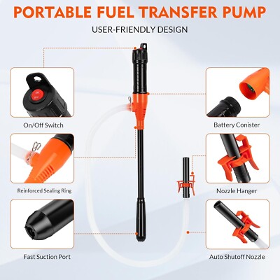 Portable Battery-Operated Electric Siphon Pump for Fuel, Water & Oil ...