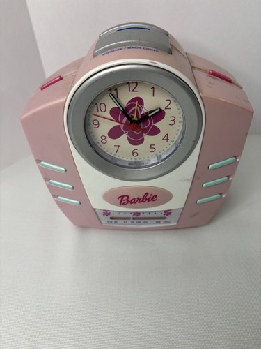 vintage 2001 pink Barbie clock radio not tested | eBay