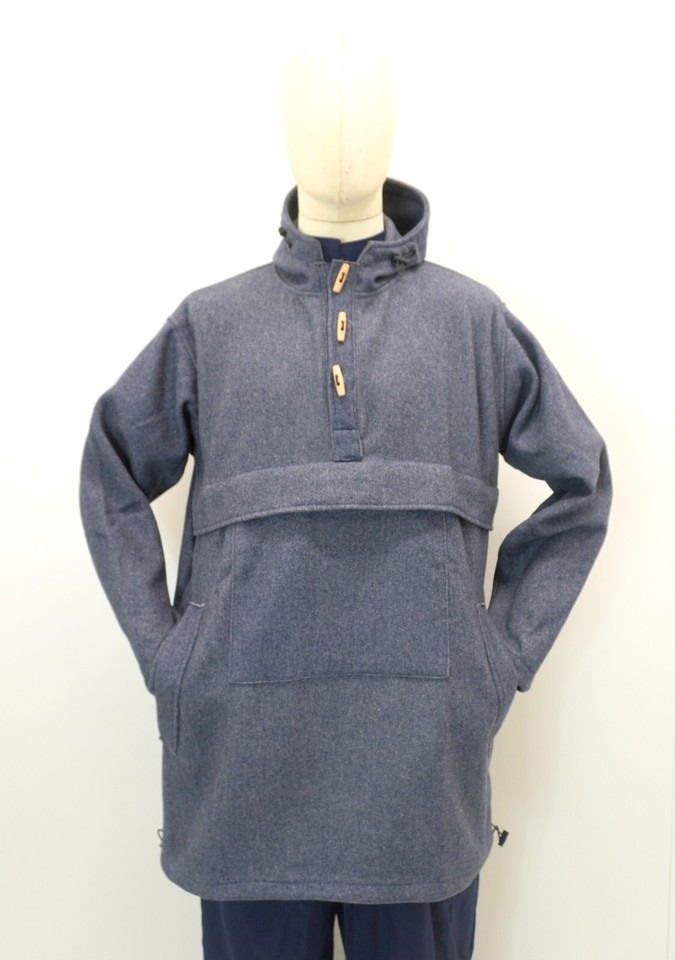 Blue Soft Wool Blend Blanket Anorak Winter Mountain Smock Lovely ...