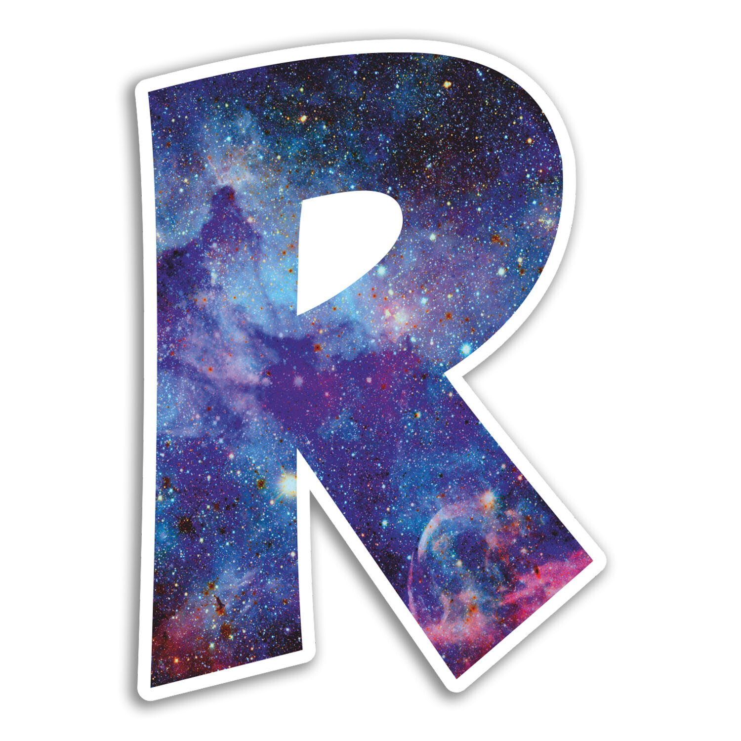 2 x 10cm Space Letter R Vinyl Stickers - Name Cool Sticker Laptop ...