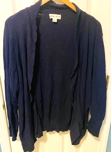 Women's AVA & VIV Navy Wrap Cardigan - Size 3X | eBay
