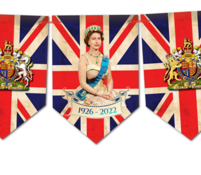 Queen Elizabeth II Bunting Vintage Style Union Jack Commemorating Her ...