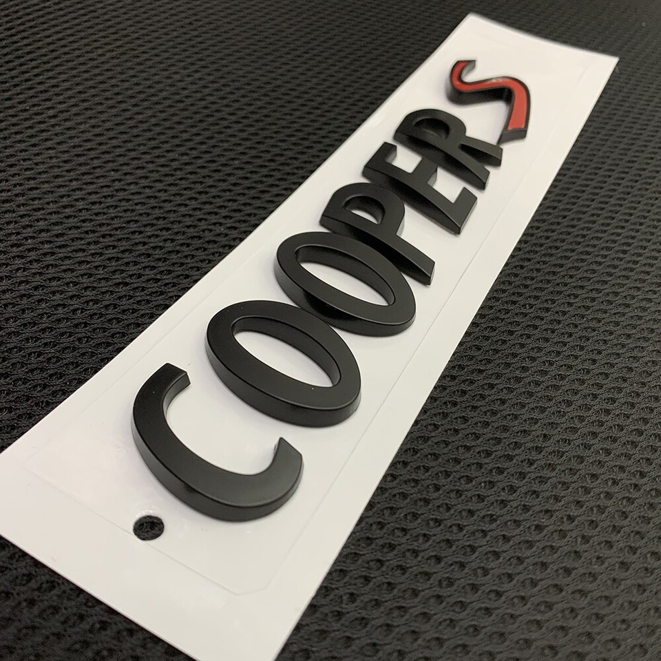FOR MINI Cooper S Matte Black Rear Trunk Emblem Badge 9Clubman R53 R56 ...