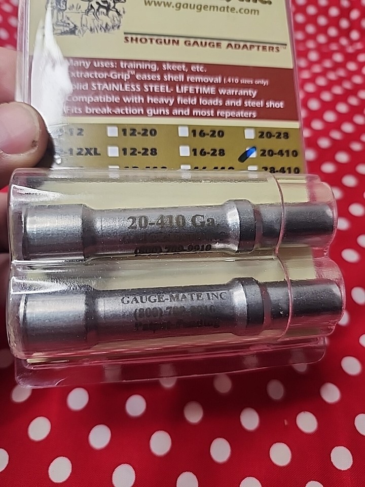 GAUGE MATE INC SHOTGUN GAUGE ADAPTERS 20-410 GA STAINLESS O/U BREAK ...