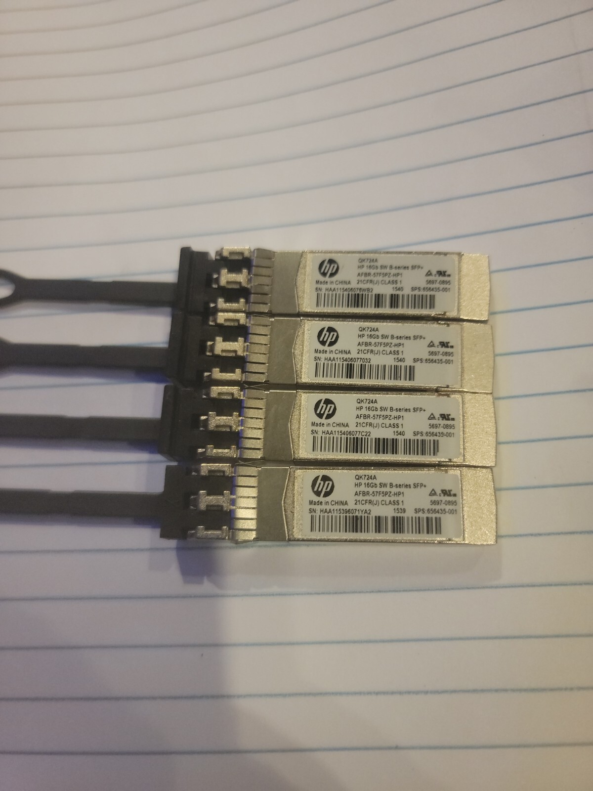 Lot Of 4 Genuine HP QK724A 16Gb SW B-Series SFP+ Transceiver 656435-001 ...