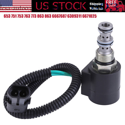 12V Solenoid Valve 7304852 for Bobcat 553 653 753 863 864 S175 T190 D ...