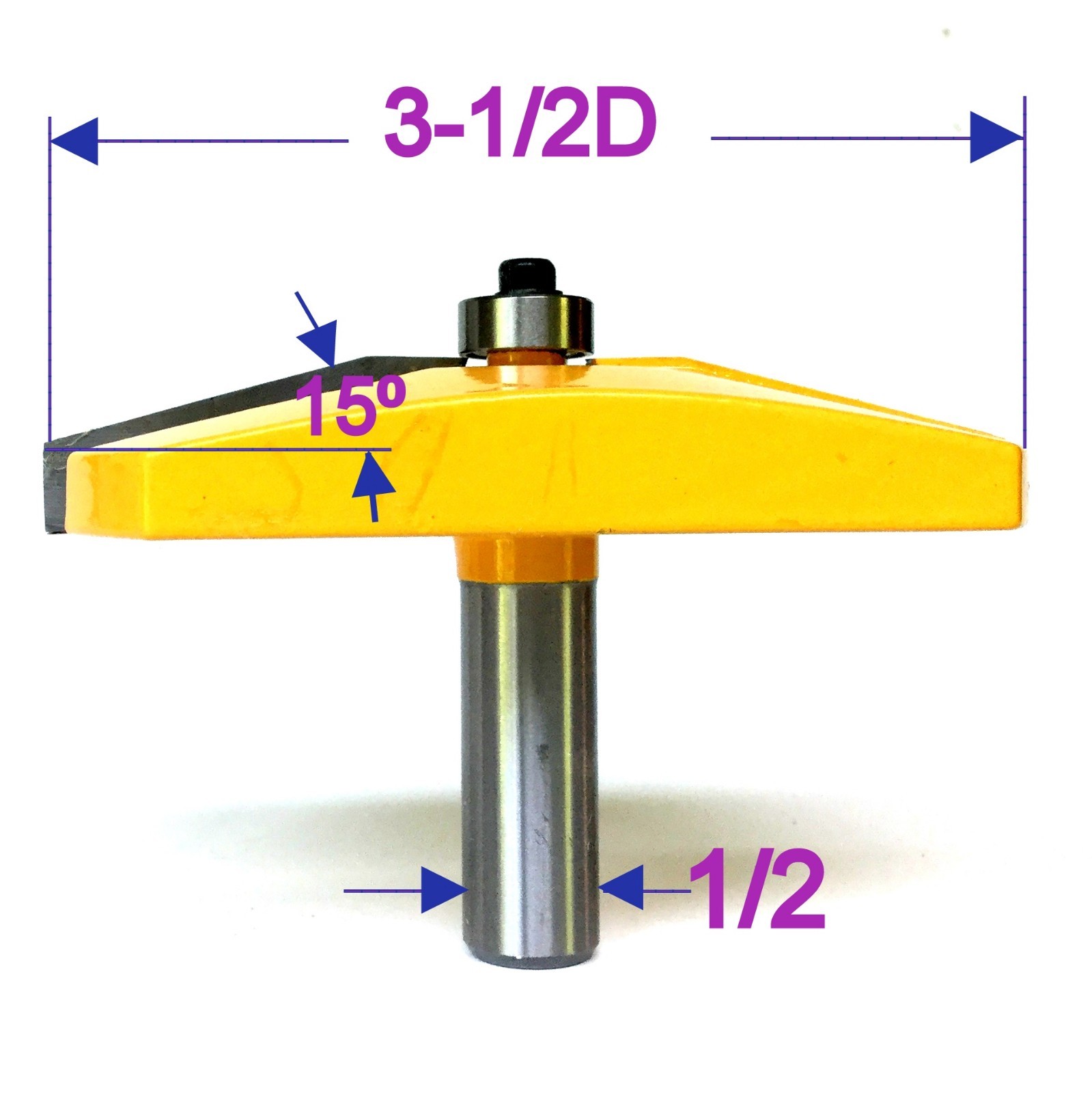 1pc 3-1/2" Dia 15° Straight Raised Panel Router Bit S | eBay