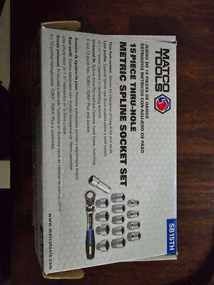 Matco SB15TH 15 PIECE THRU-HOLE DRIVE METRIC SPLINE SOCKET SET NEW | eBay