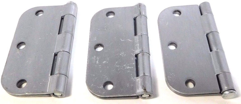 3.5 Inch Hinges with 5/8 Inch Round Corner Matt Silver pack of 3 NEW | eBay