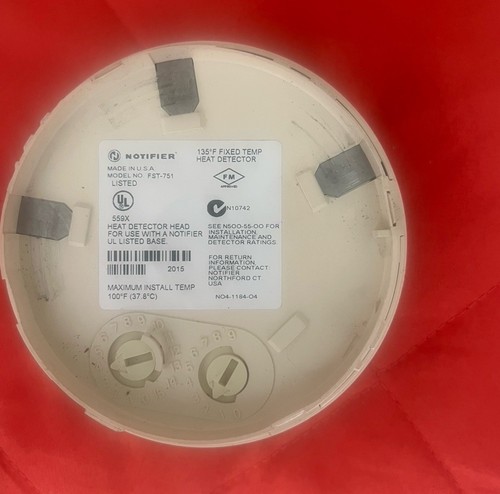 NOTIFIER FST-751 FIRE ALARM ADDRESSABLE INTELLIGENT HEAT DETECTOR | eBay