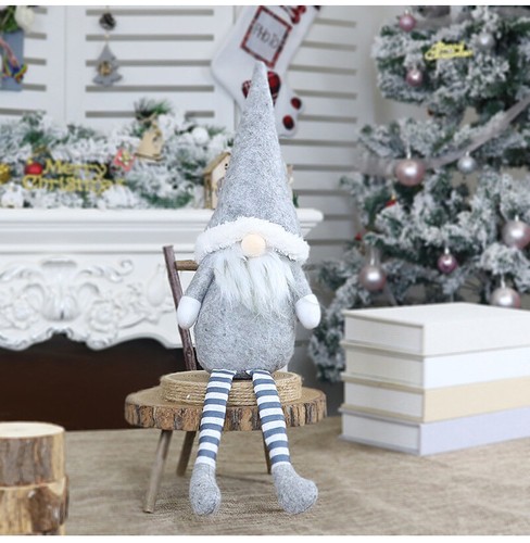 2019 Christmas Decoration Supplies Faceless Long Legs Sitting Santa ...