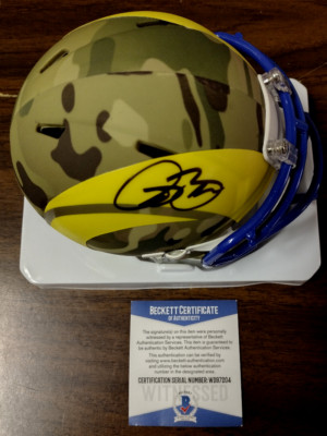 Isaac Bruce Autograph Signed Los Angeles Rams Camo Speed Mini Helmet ...