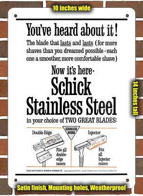 Metal Sign - 1963 Schick Stainless Steel Razor Blades - 10x14 inches | eBay