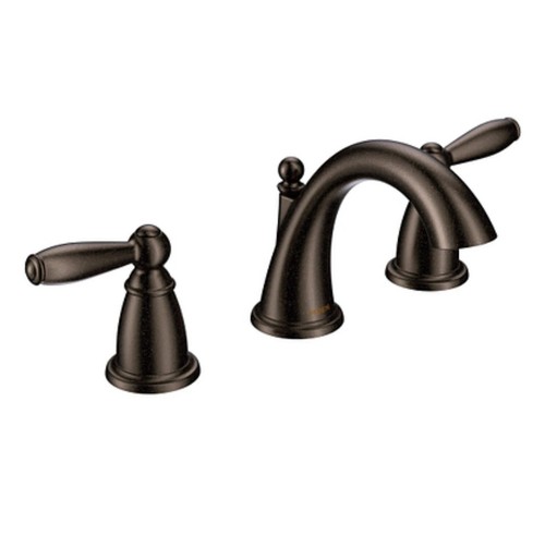 MOEN Brantford Oil Rubbed Bronze Two-Handle High Arc Bathroom Faucet ...