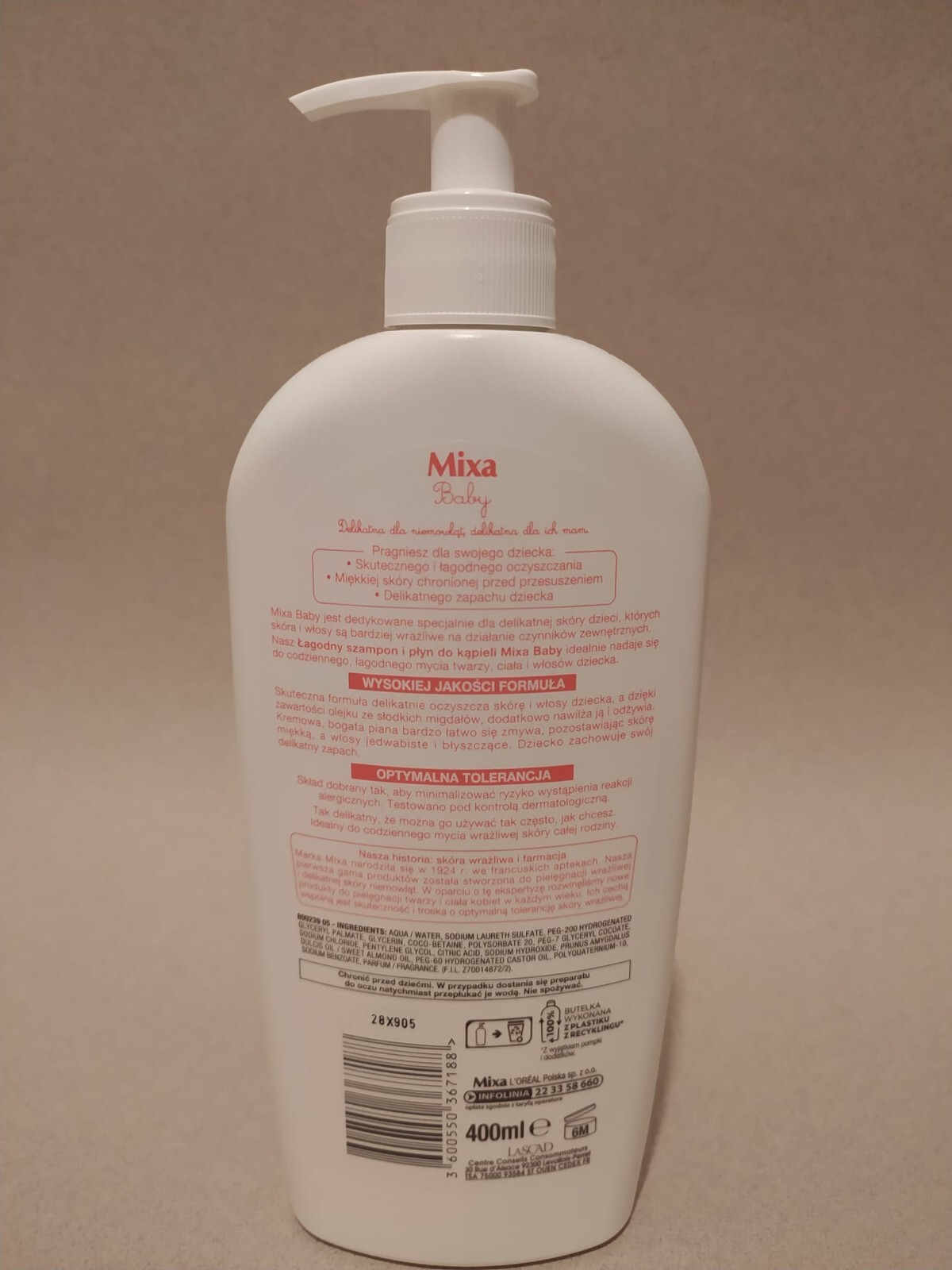 MIXA BABY 2-In-1 Shampoo & Bath Shower Gel Gentle Formula For Children ...