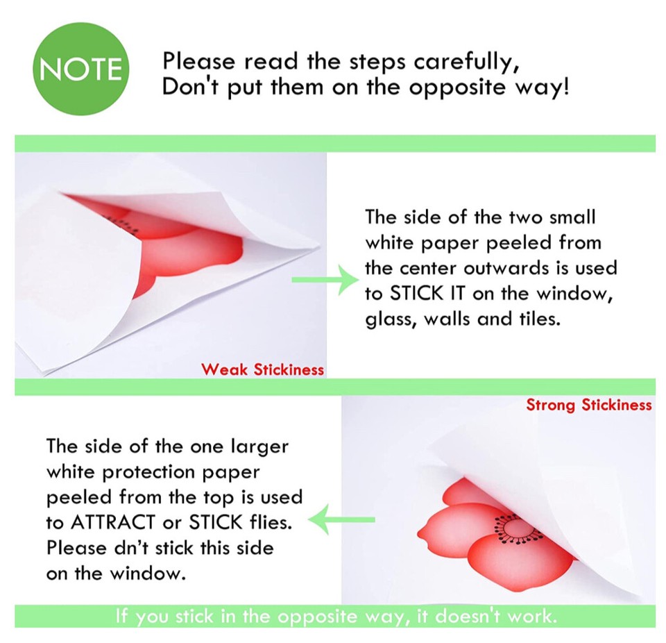 Flower Fly Trap Stickers Window Bug Catcher Insect Killer Sticky Paper ...